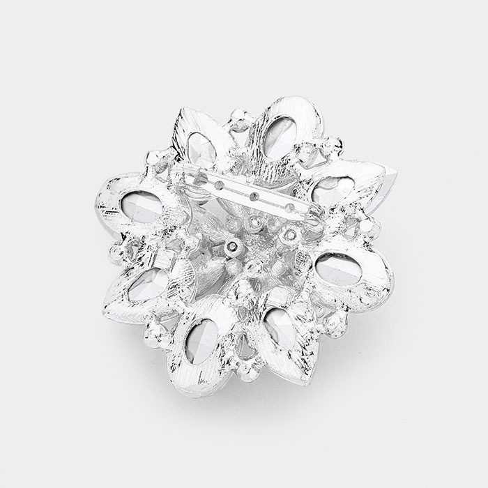 Crystal Flower Pin Brooch