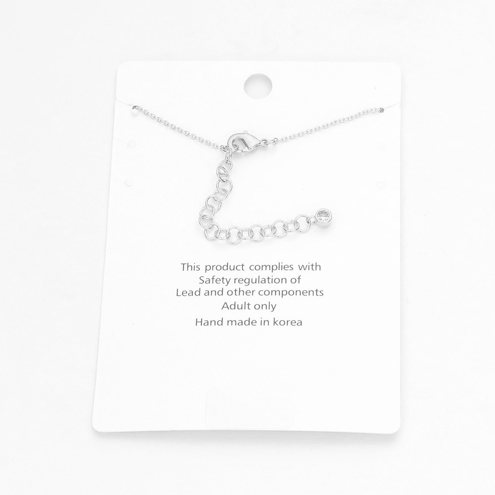 White Gold Dipped CZ Embellished Butterfly Charm Anklet