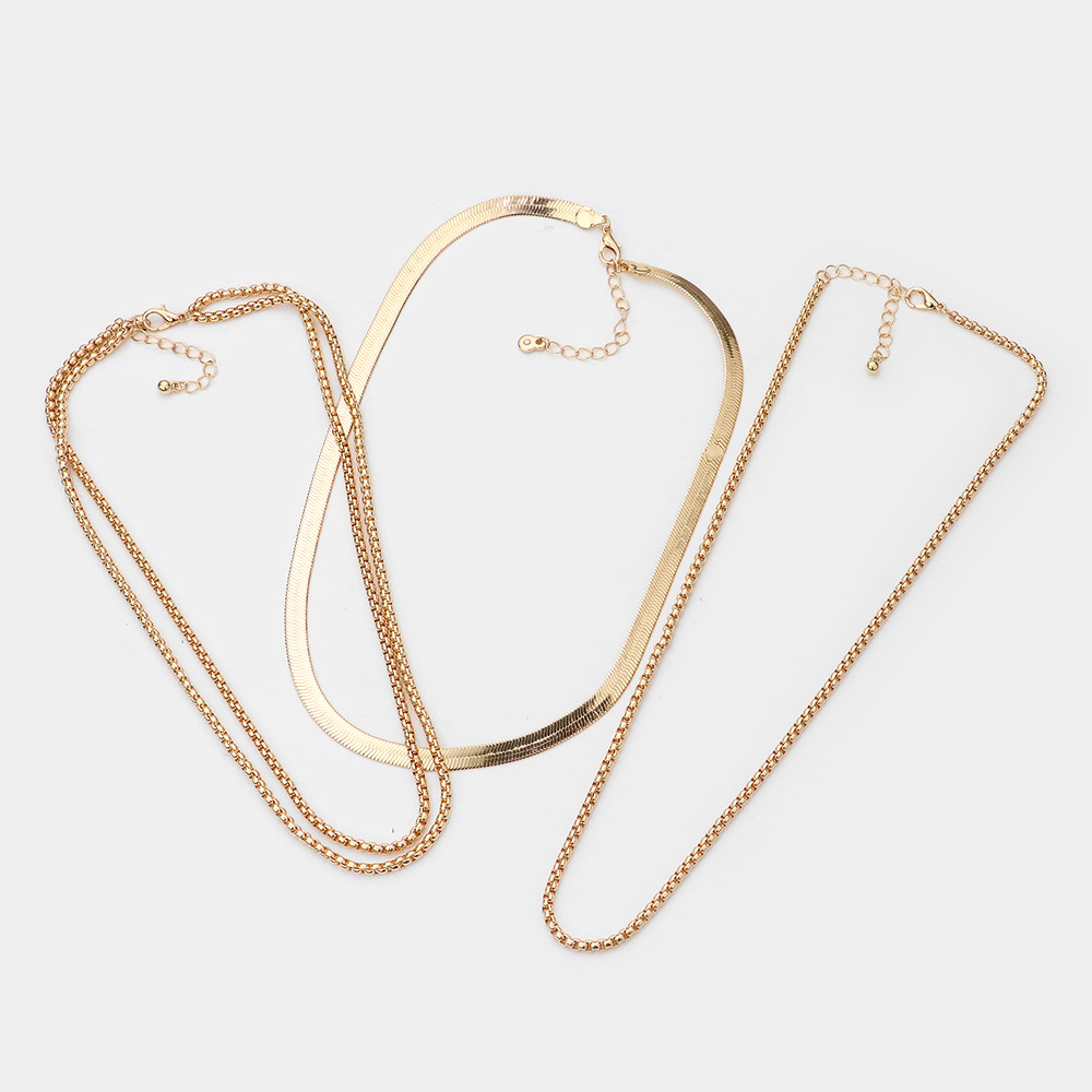 3PCS - Metal Chain Necklaces