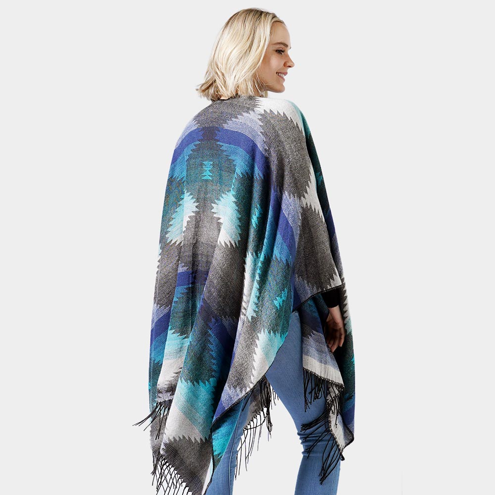 Western Ruana Poncho / Cape with Tassel