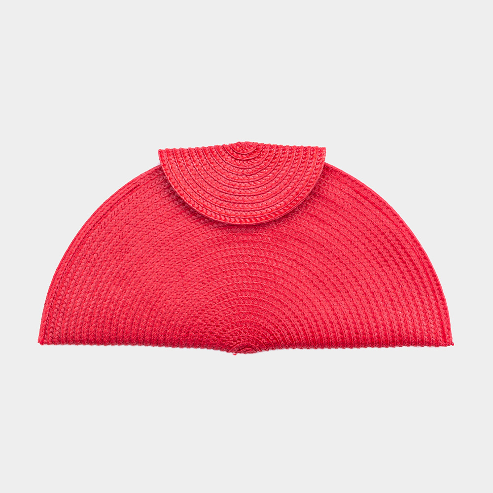 Half Round Solid Straw Clutch Bag