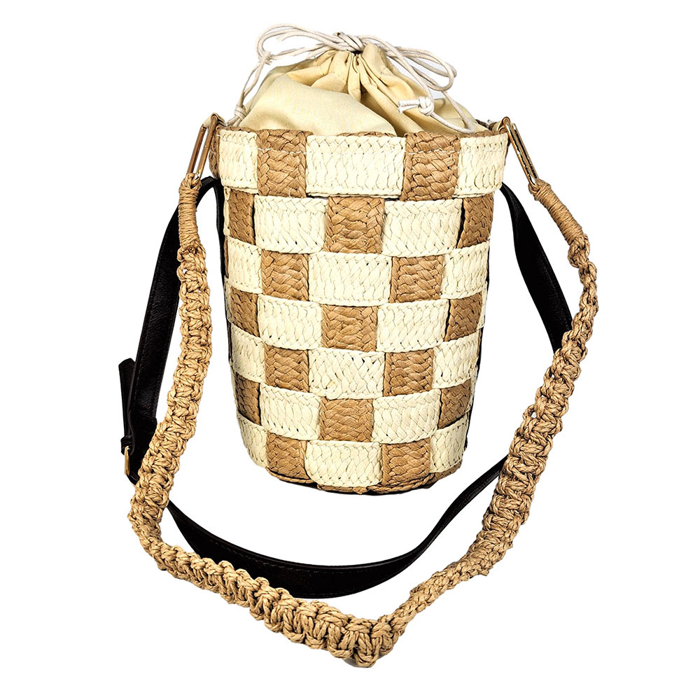 Woven Straw Bucket Bag