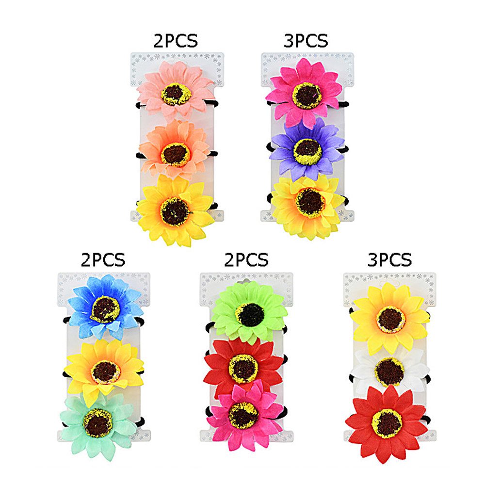 12 Set of 3 - Sunflower Hair Bands