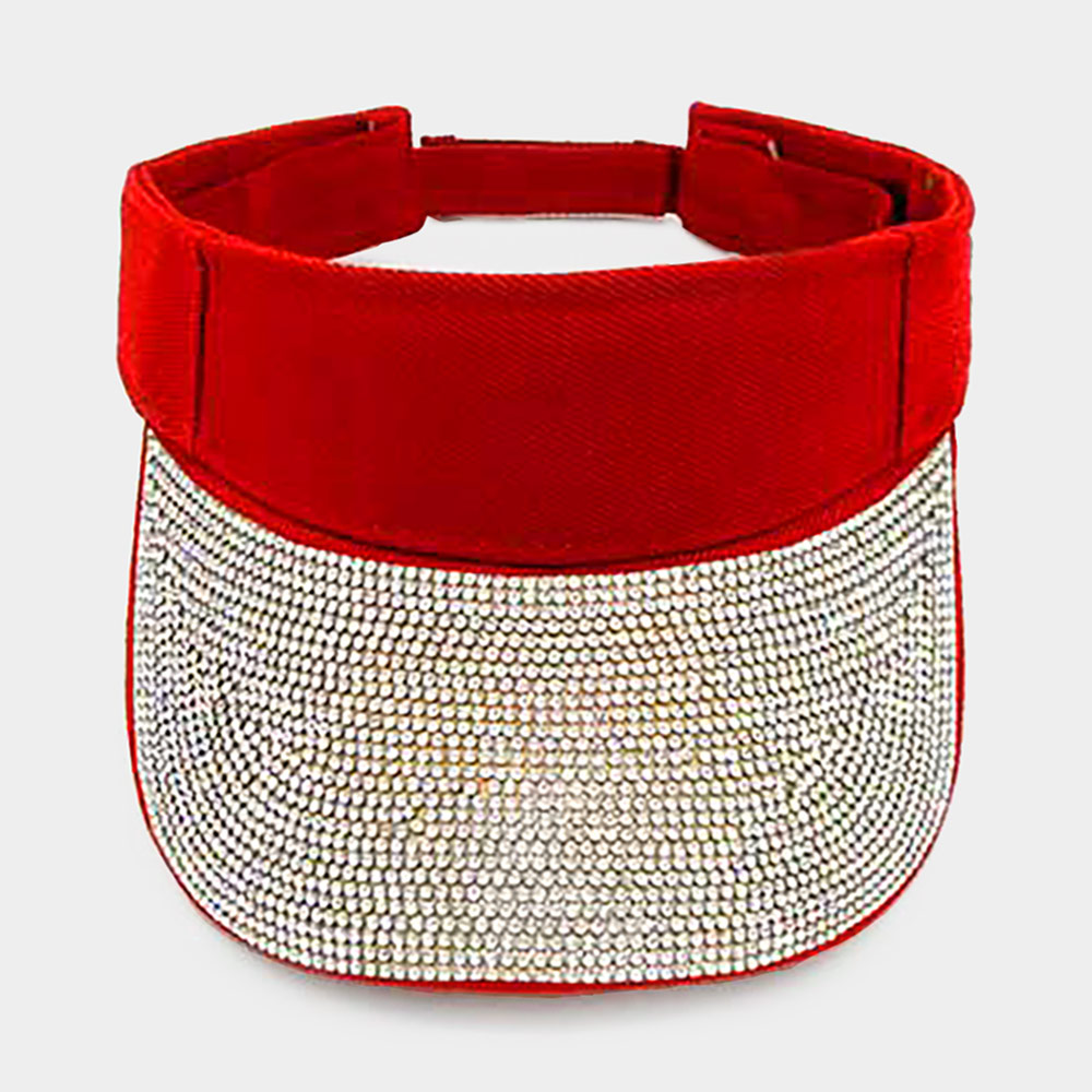 Rhinestone Embellished Visor Hat