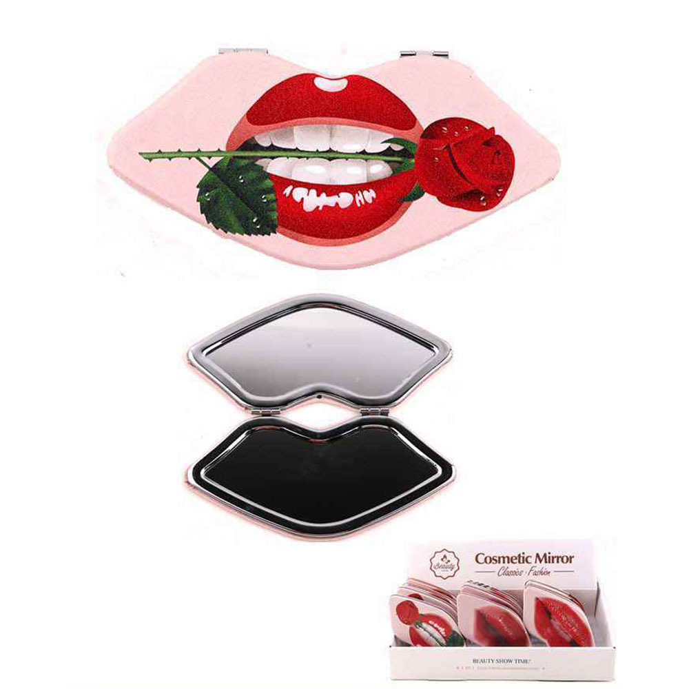 12PCS - Lip Shaped Cosmetic Mirrors