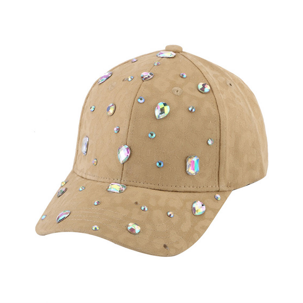 Heart Rectangle Round Stone Cluster Embellished Baseball Cap