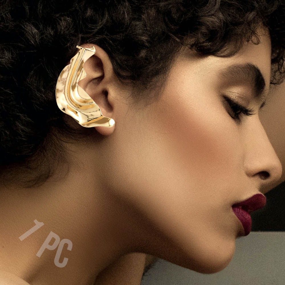 Textured Metal Abstract Ear Cuff