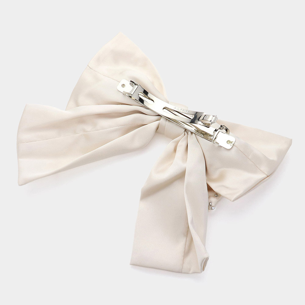 Pearl Accented Bow Barrette