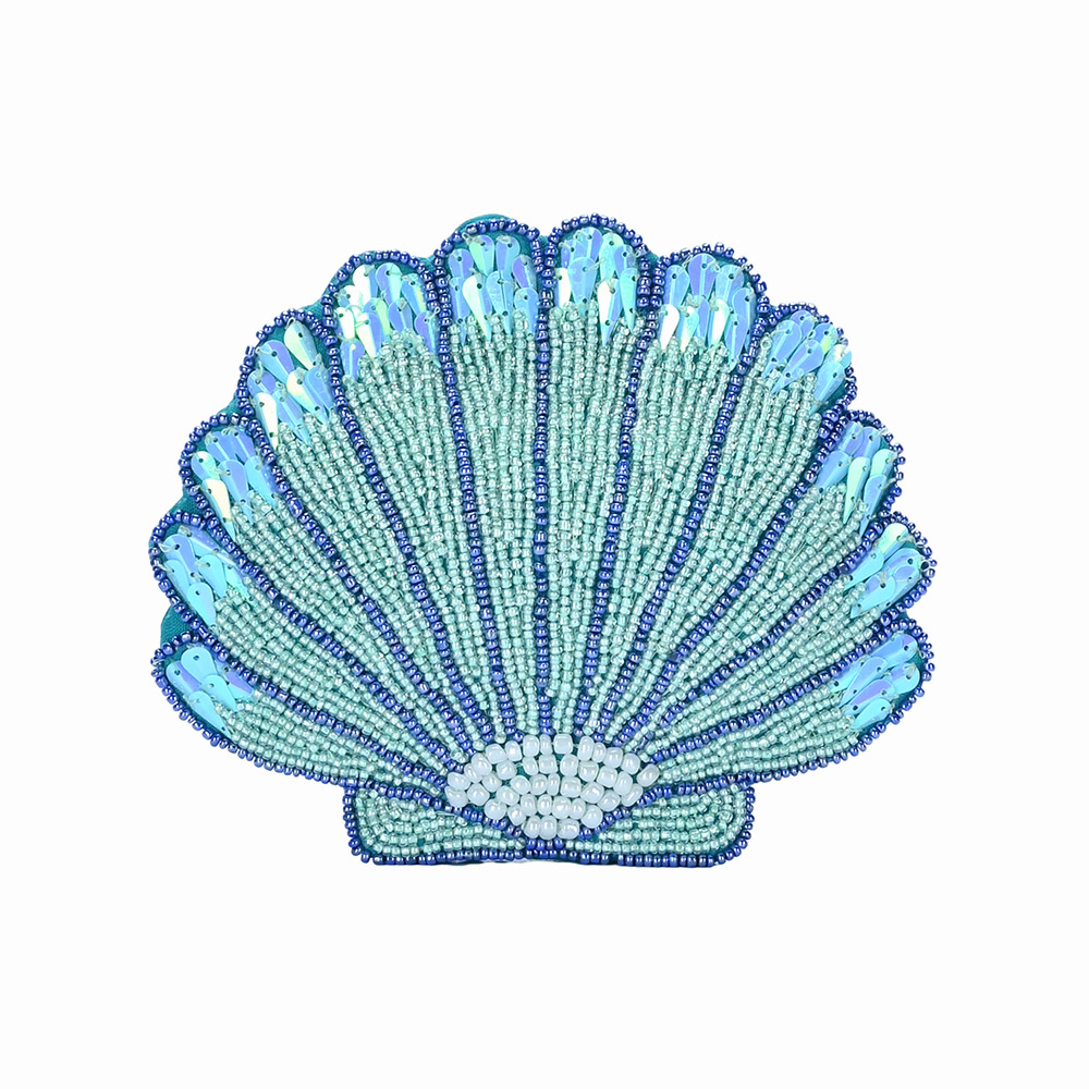 Sea Shell Sequin Seed Beaded Mini Pouch Bag
