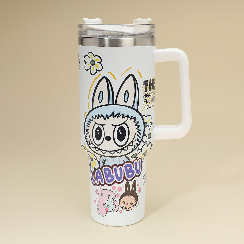 Monster Bunny Character Printed 40oz Stainless Steel Tumbler with Handle